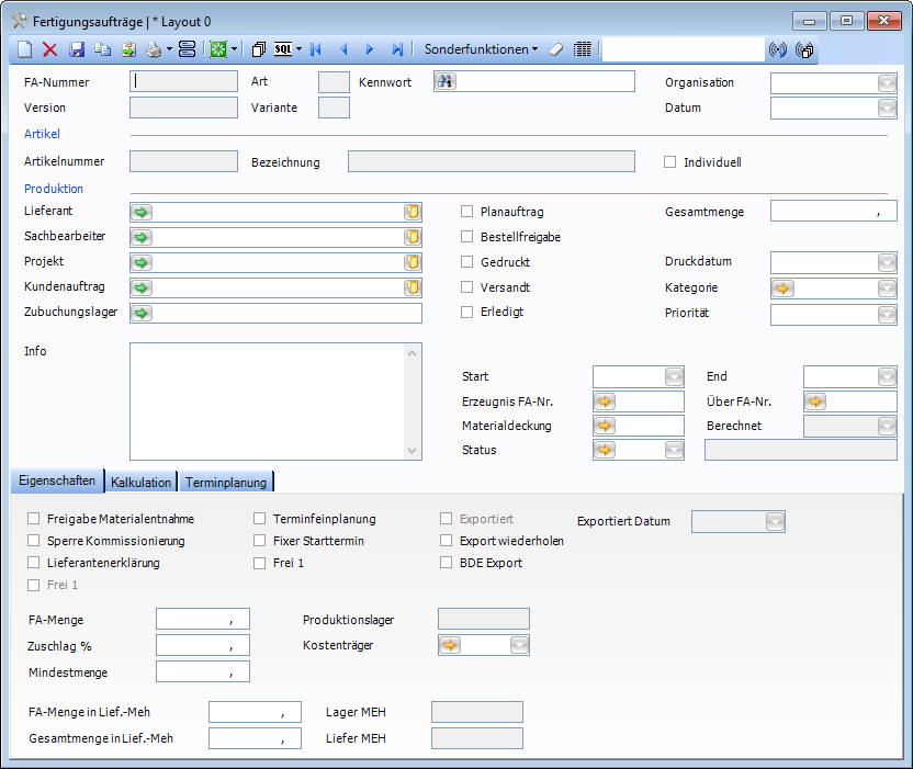 Fertigungsaufträge bearbeiten