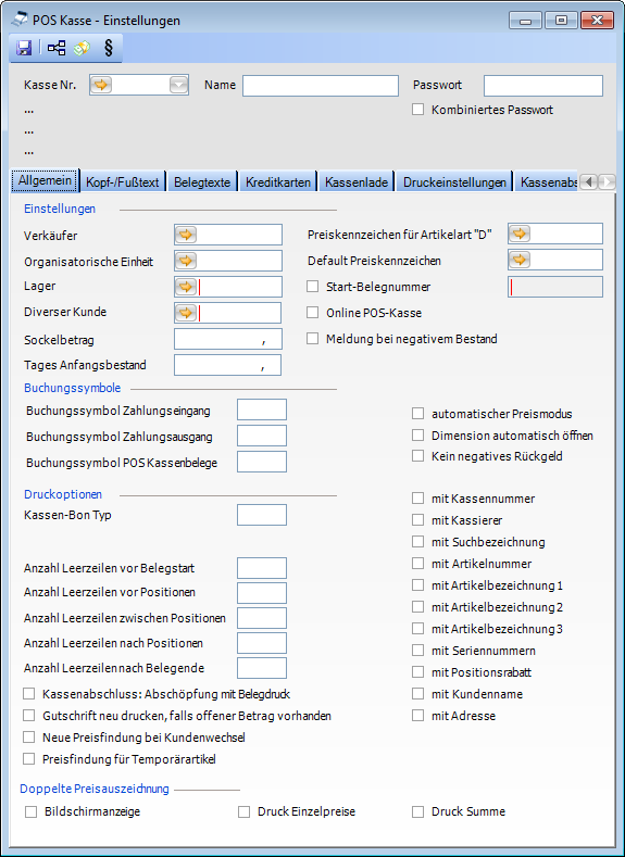 Funktionsbeschreibung POS Kasse