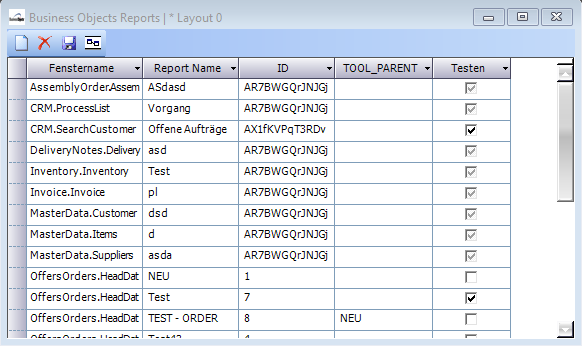 Business Objects Reports