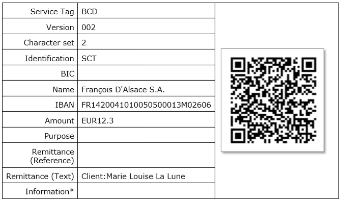 EPC QR Code für Zahlungsscan